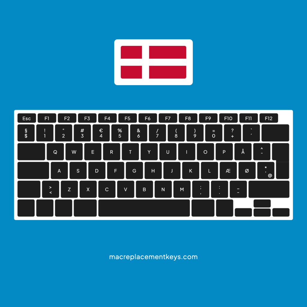 Mac Replacement Keys | Danish Layout Full Keycap Set for MacBook Air ...