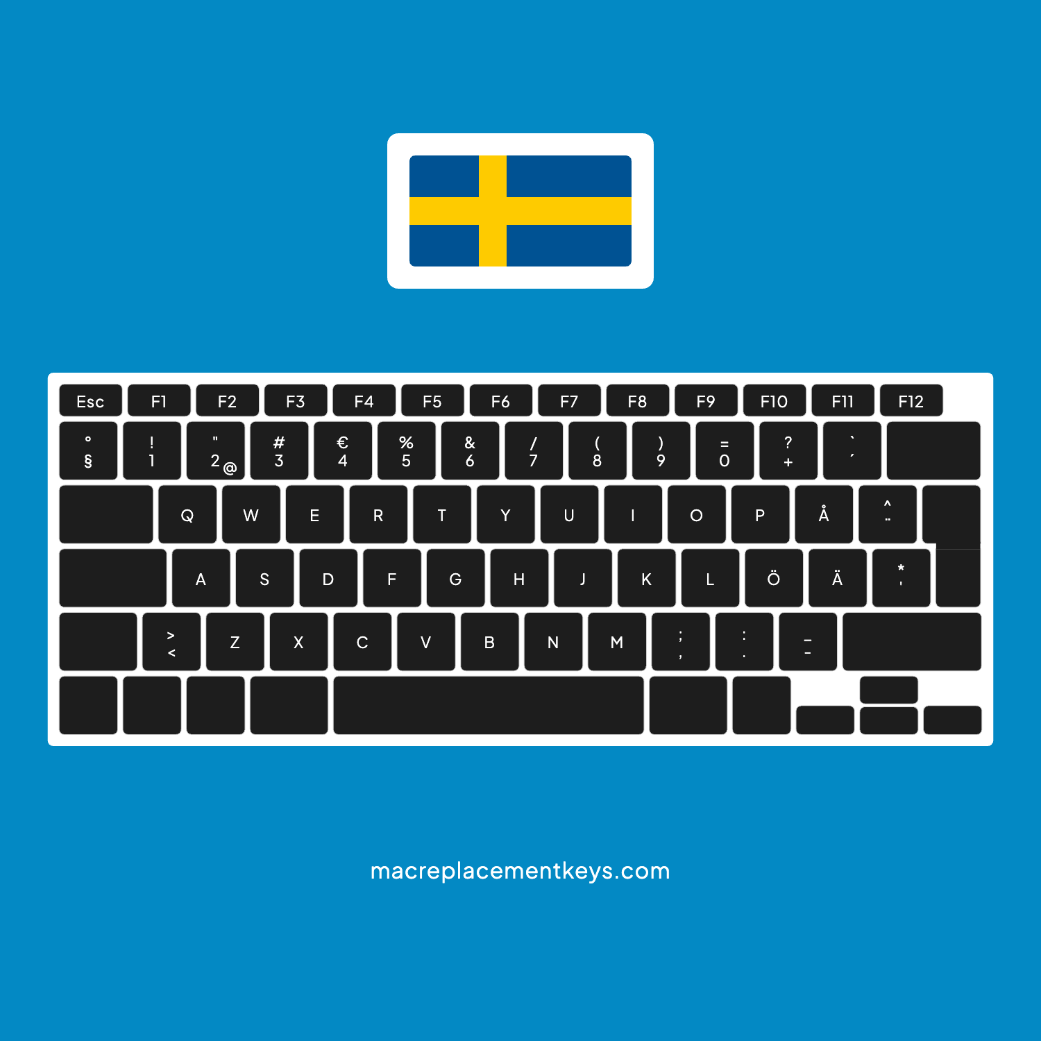 Mac Replacement Keys | Swedish Layout Full Keycap Set for MacBook Air ...